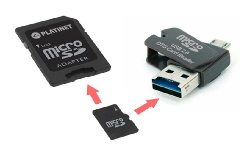 4in1 MicroSDHC 16GB + adattatore SD + lettore MicroSD + adattatore OTG ...