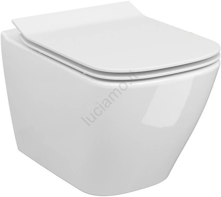 Cersanit S701-405 - WC sospeso CITY SQUARE con sedile ceramica/bianco ...