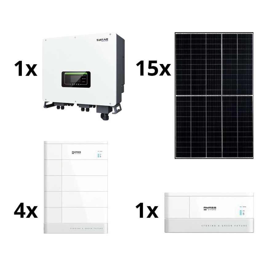 Kit solare SOFAR Solar - 6kWp RISEN + convertitore ibrido 3f + batteria ...