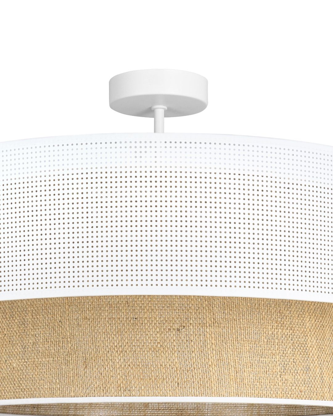 Lampadario a plafone BORHO 1xE27/60W/230V Ø 40 cm bianco/juta | Luciamo