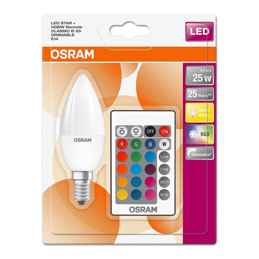 Lampadina LED dimmerabile RGB STAR E14/4,5W/230V 2700K – Osram | Luciamo