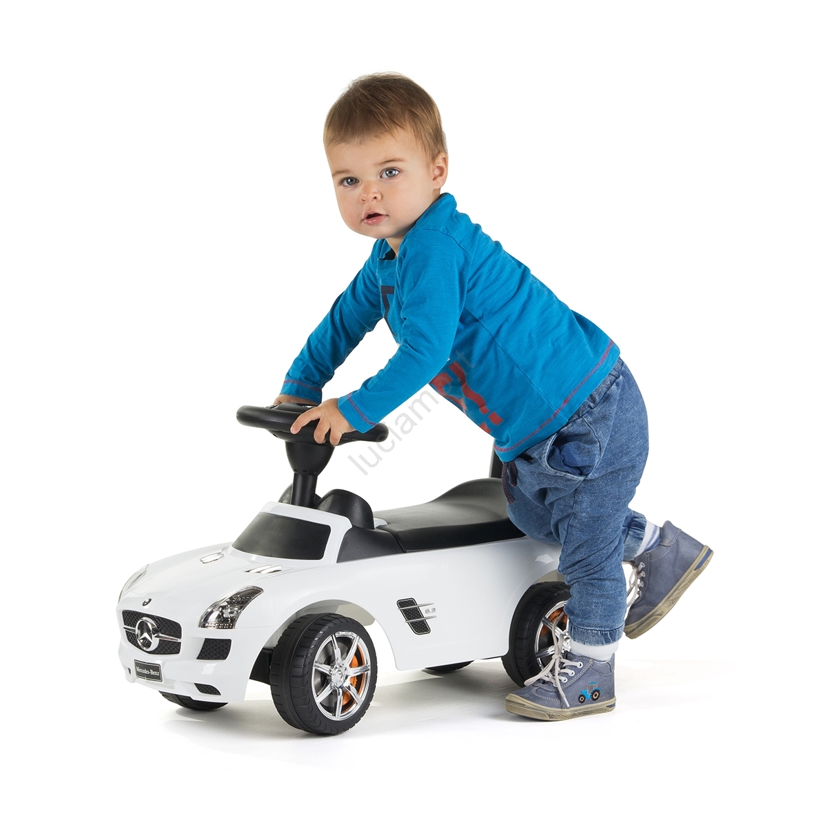 Macchinina a spinta Mercedes bianco/nero | Luciamo