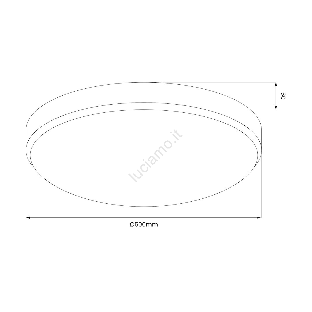 Plafoniera LED MAYA LED/36W/230V Ø 50 cm cromo lucido | Luciamo