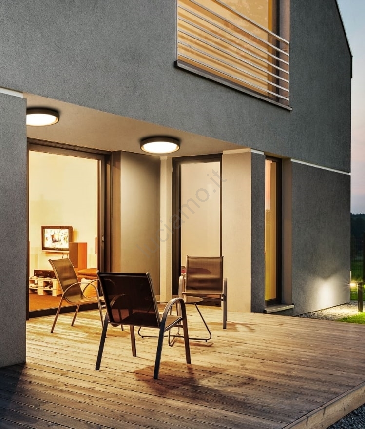 Redo 9181 - Plafoniera LED da esterno BEZEL LED/25W/230V IP54 antracite ...