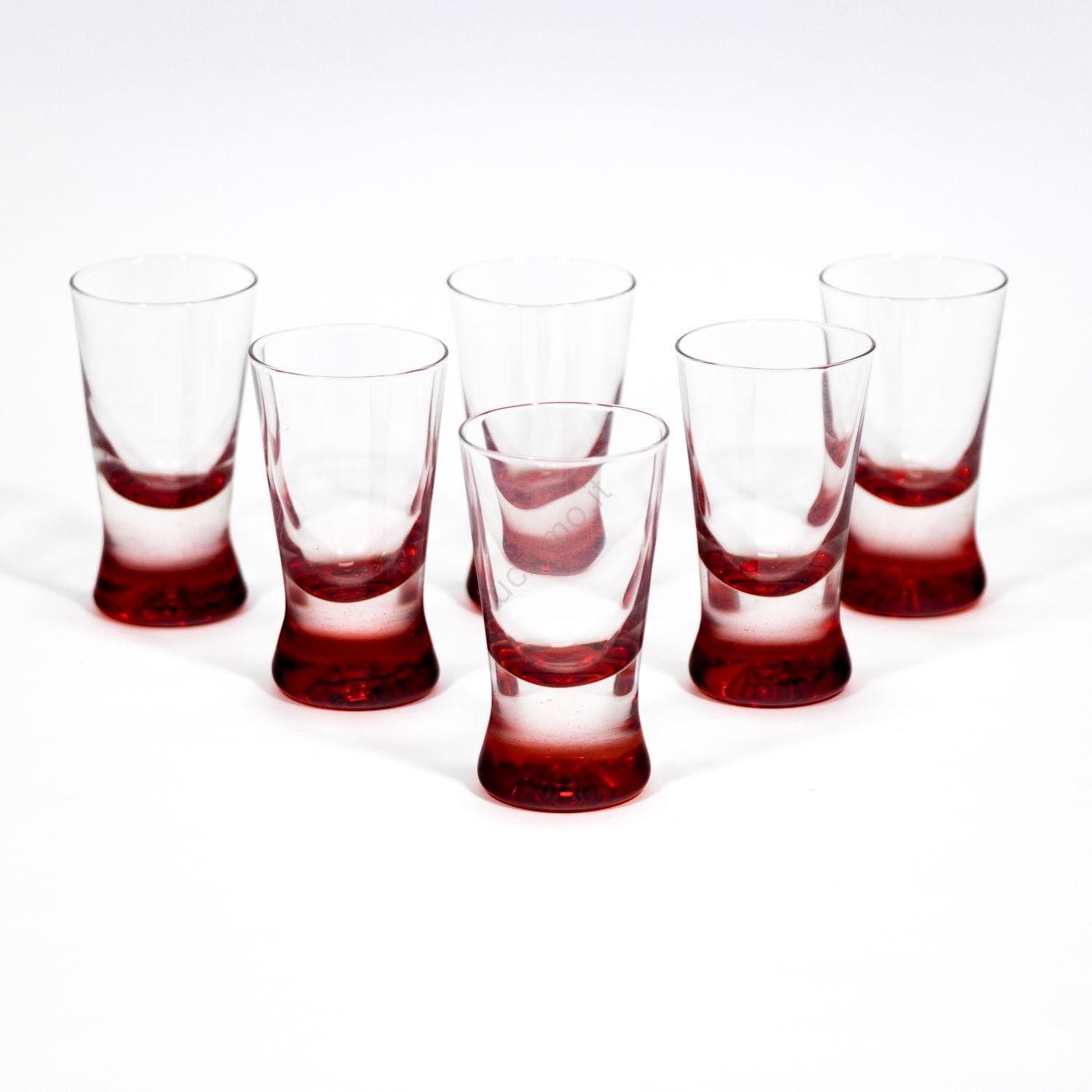 Set 6 bicchieri per shot da 25 ml rosso chiaro | Luciamo