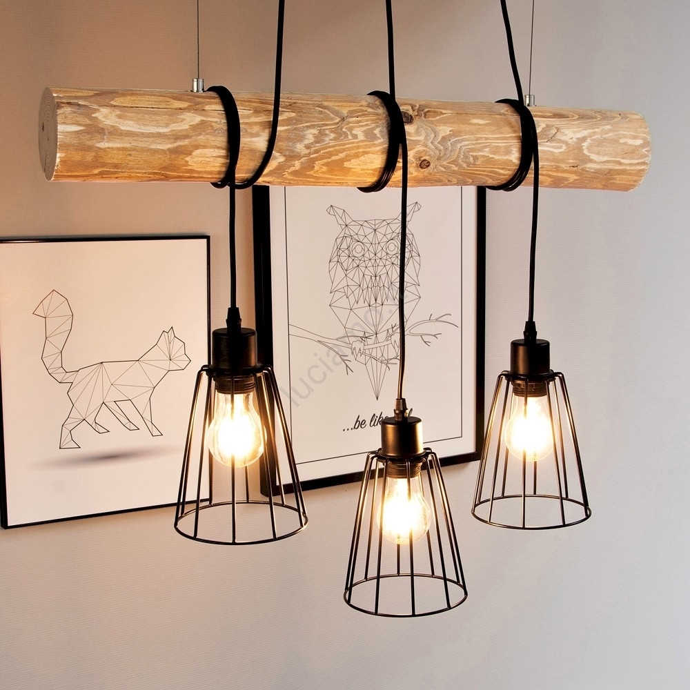 Spot-Light 68214304 - Lampadario a sospensione con filo TRABO 3xE27/60W ...