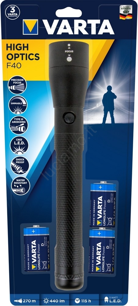 VARTA 18813 - Torcia LED dimmerabile LED/3W/3xD | Luciamo