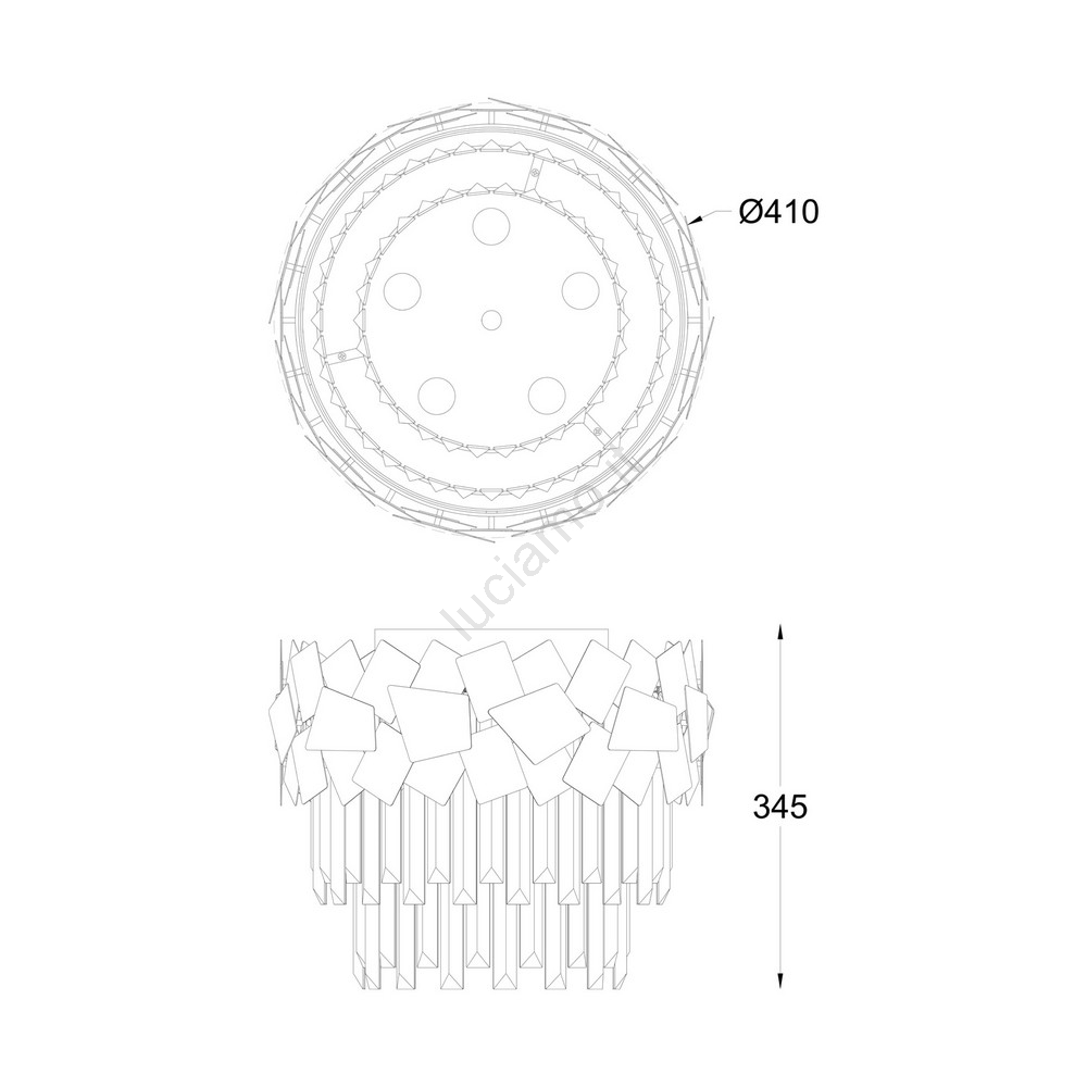 Zuma Line C0506-05A-B5AC - Plafoniera di cristallo QUASAR 5xE14/40W ...
